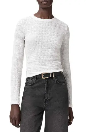 ALLSAINTS Long Sleeve Shirred Top