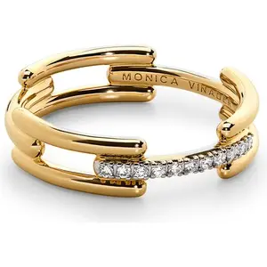 Monica Vinader Signature Link Lab Grown Diamond Ring - 18k Gold Vermeil/lab Diamond