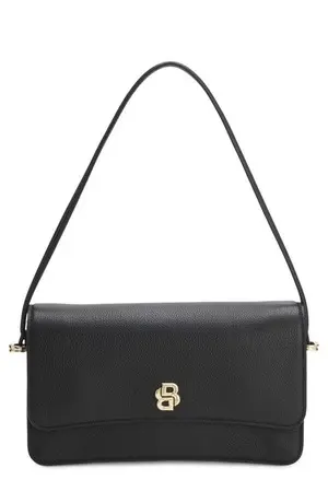 Hugo Beyond Leather Shoulder Bag - Black