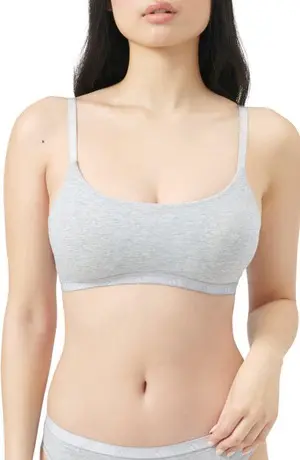 ADIDAS ORIGINALS Scoop Stretch Cotton Jersey Bralette - Medium Heather Grey