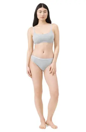 ADIDAS ORIGINALS Essentials Cotton Blend Scoop Bralette - Medium Heather Grey