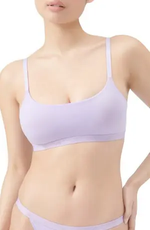ADIDAS ORIGINALS Essentials Cotton Blend Scoop Bralette Powder Plum