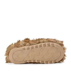 DEARFOAMS Annabelle Embellished Pile Clog Slippers - Natural