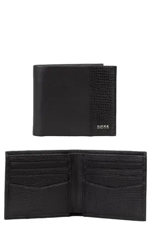 Hugo New Crosstown Leather Bifold Wallet - Black