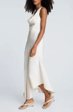 KENNETH COLE Asymmetric Sleeveless Cowl Neck Maxi Dress