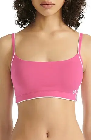 ADIDAS ORIGINALS Scoop Cotton Blend Jersey Bralette - Lucid Pink
