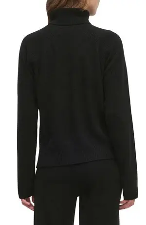 FAVORITE DAUGHTER Cashmere Turtleneck Sweater - Black