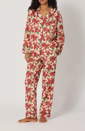 BEDHEAD PAJAMAS Floral Print Long Sleeve Cotton Jersey Pajamas Carline Rose