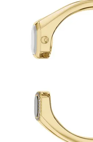 Fossil Harlow Onyx & Crystal Bangle Bracelet Watch