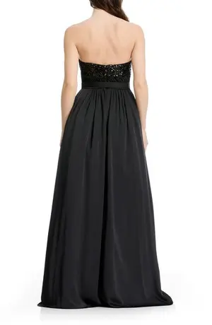 Dress The Population Sequin Detail Strapless Gown