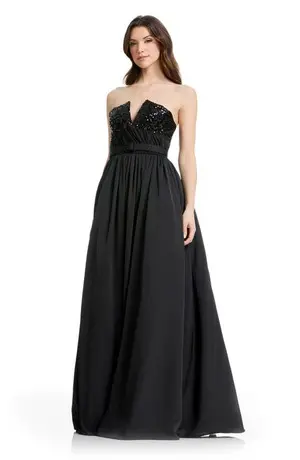 Dress The Population Sequin Detail Strapless Gown