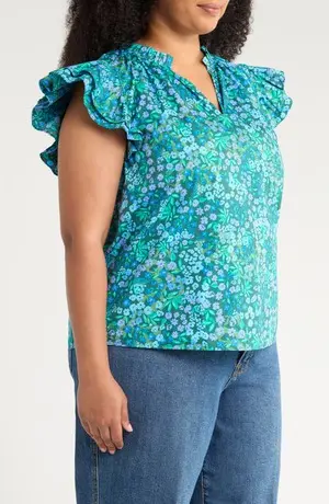 SUGARLIPS Floral Ruffle Top