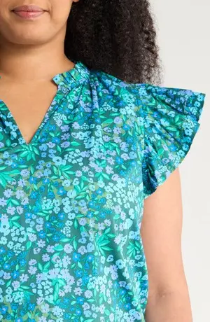 SUGARLIPS Floral Ruffle Top