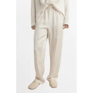 Mango Check Pajama Pants - Ivory White