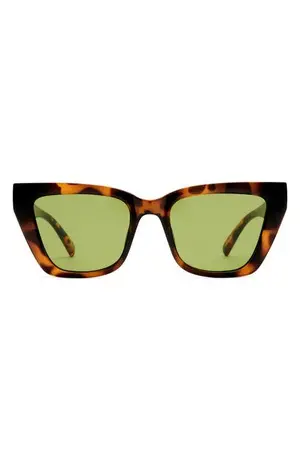 Le Specs Le Coeur 53mm Cat Eye Sunglasses - Dark Tort/moss Mono