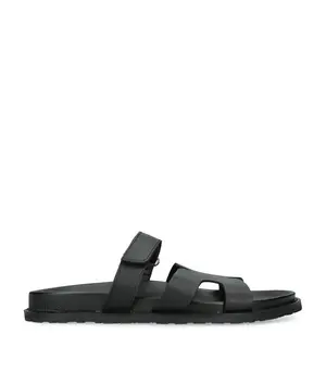 Steve Madden Suede Manu Slides - Black