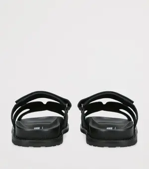Steve Madden Suede Manu Slides - Black