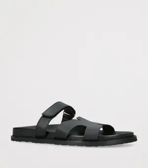 Steve Madden Suede Manu Slides - Black