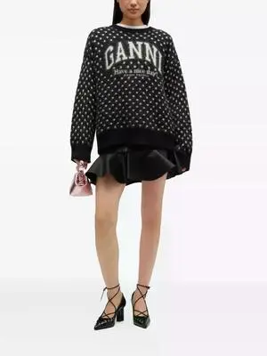 GANNI Polka Dot Brushed Sweater