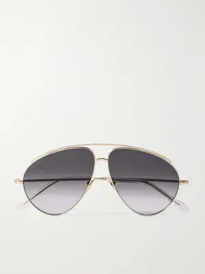 Gucci Fashion Show Aviator-style Sunglasses - Gold