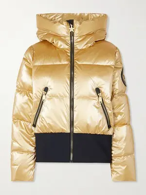 Goldbergh Bombardino Hooded Quilted Metallic Down Ski Jacket - Gold