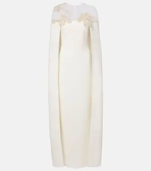 Safiyaa Bridal Ambere Embellished Crepe Gown - White