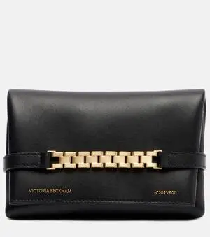 Victoria Beckham Chain Mini Leather Shoulder Bag - Black