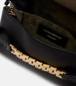 Victoria Beckham Chain Mini Leather Shoulder Bag - Black