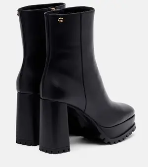 GIANVITO ROSSI Leather Platform Ankle Boots