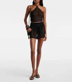 Missoni Open-knit Halterneck Lamé Crop Top - Black
