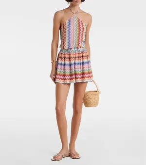Missoni Zigzag Halterneck Lamé Romper - Multicoloured