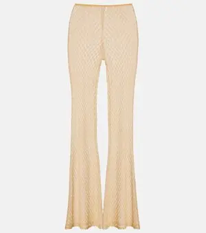 Missoni Open-knit Lamé Flared Pants - Gold