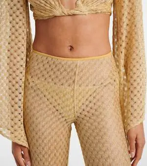 Missoni Open-knit Lamé Flared Pants - Gold