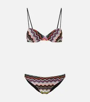 Missoni Zigzag Lame Two Piece Bikini Set - Multicoloured