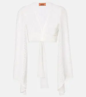 Missoni Lame Crop Top - White
