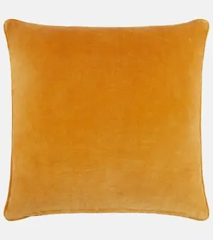 LES-OTTOMANS Embroidered Cotton Velvet Cushion