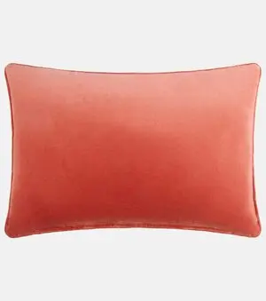 LES-OTTOMANS Embroide Cotton Velvet Cushion