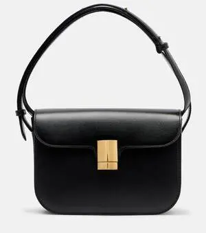 Calvin Klein Tilla Small Leather Shoulder Bag - Black