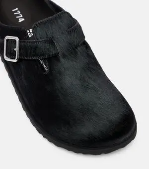 BIRKENSTOCK Calf Hair Clogs - Black