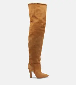 Paris Texas Elsa Suede Over-the-knee Boots - Beige