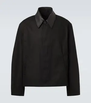 Studio Nicholson X Aaron Levine Cotton Jacket With Leather Collar