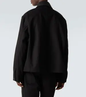 Studio Nicholson X Aaron Levine Cotton Jacket With Leather Collar