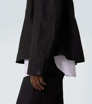 Studio Nicholson X Aaron Levine Cotton Jacket With Leather Collar
