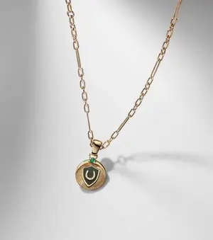 FOUNDRAE 18kt Yellow Necklace With Emerald And Diamonds