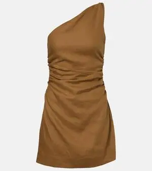 Faithfull The Brand Marga Linen Minidress - Brown