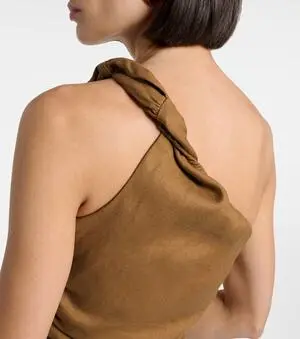 Faithfull The Brand Marga Linen Minidress - Brown