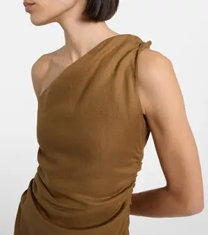 Faithfull The Brand Marga Linen Minidress - Brown