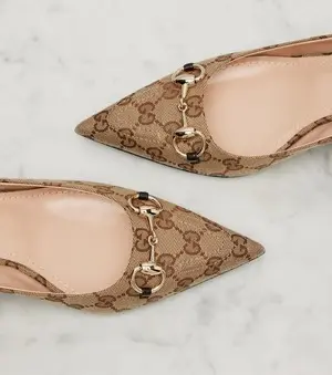Gucci Erin Gg Canvas Horsebit Pumps