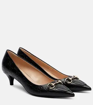 Gucci Erin Gg Horsebit Leather Pumps