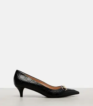 Gucci Erin Gg Horsebit Leather Pumps